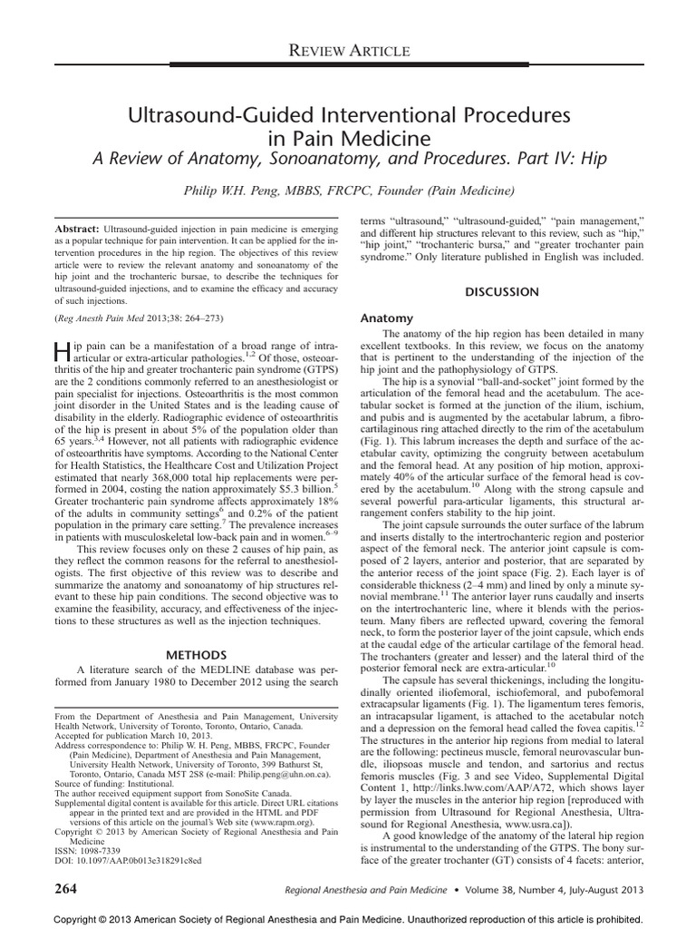 Ultrasound Guided Interventional Procedures In.5 | PDF | Hip ...