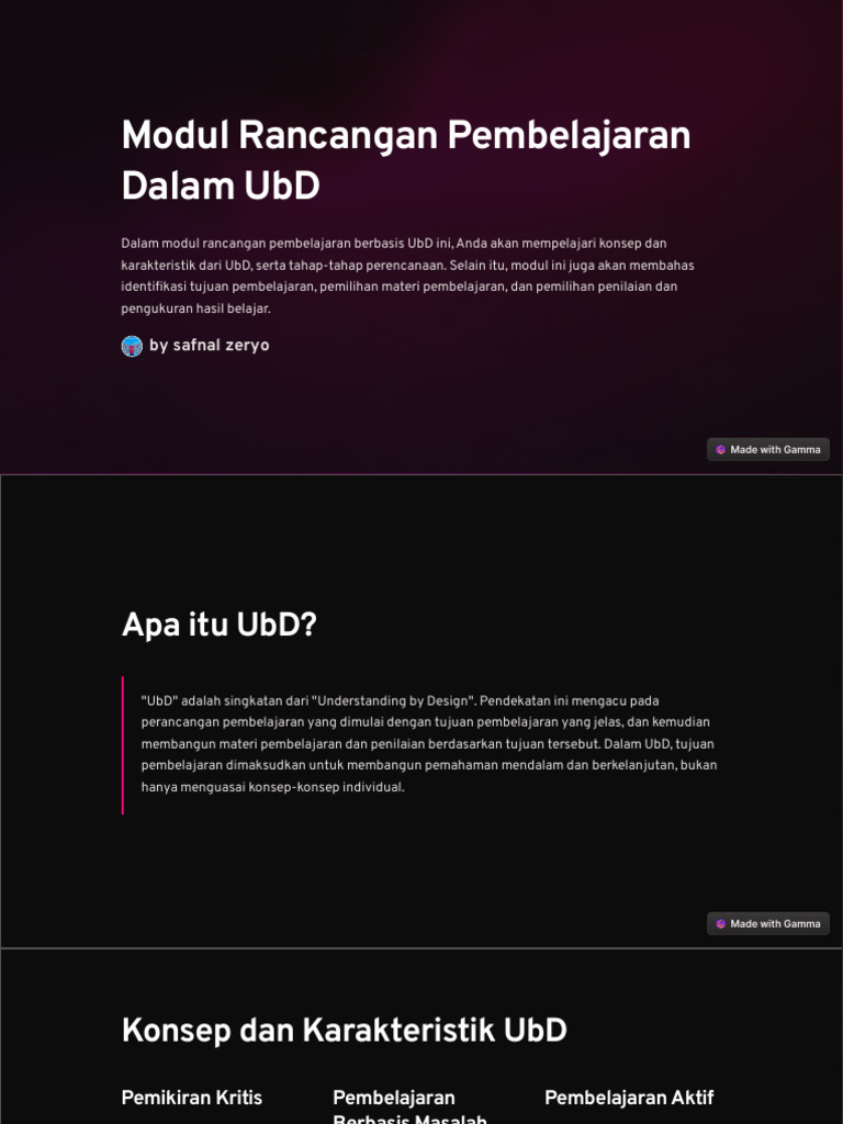 Modul Rancangan Pembelajaran Dalam UbD | PDF | Karier & Perkembangan ...