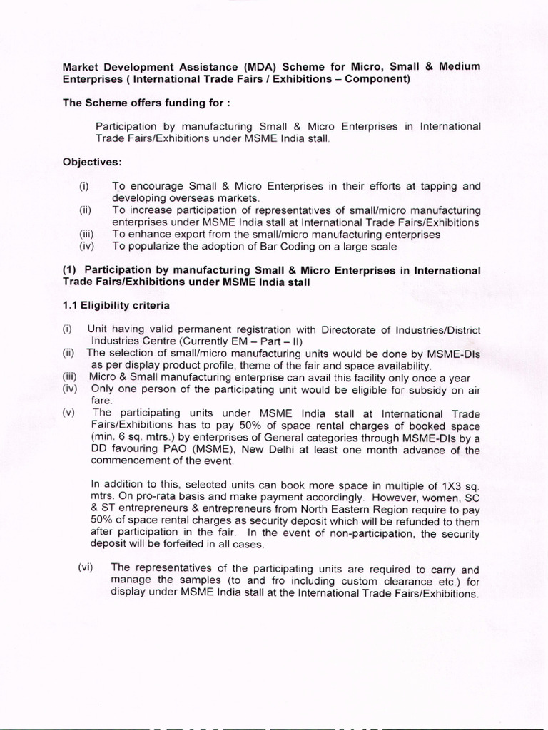 MSME MDA Guidelines | Download Free PDF | Small And Medium Sized ...