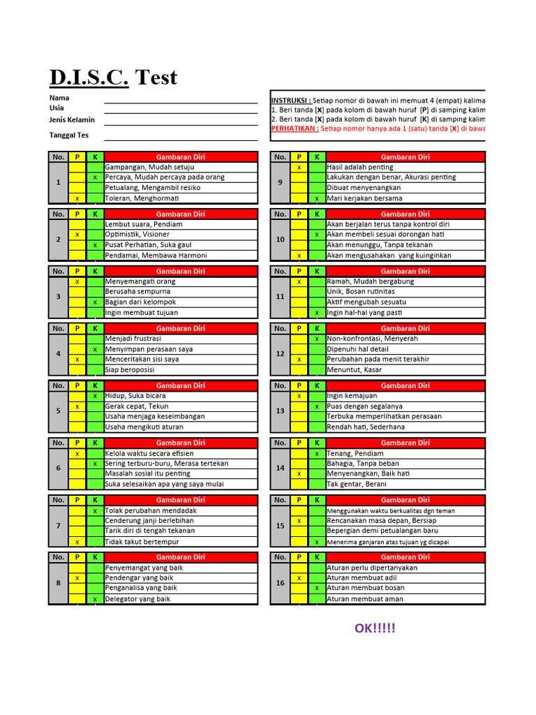 Test Disc | PDF | Pengembangan Diri