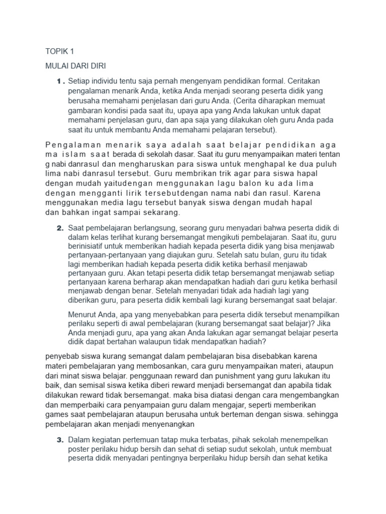 Mulai Dari Diri Topik 1 | PDF