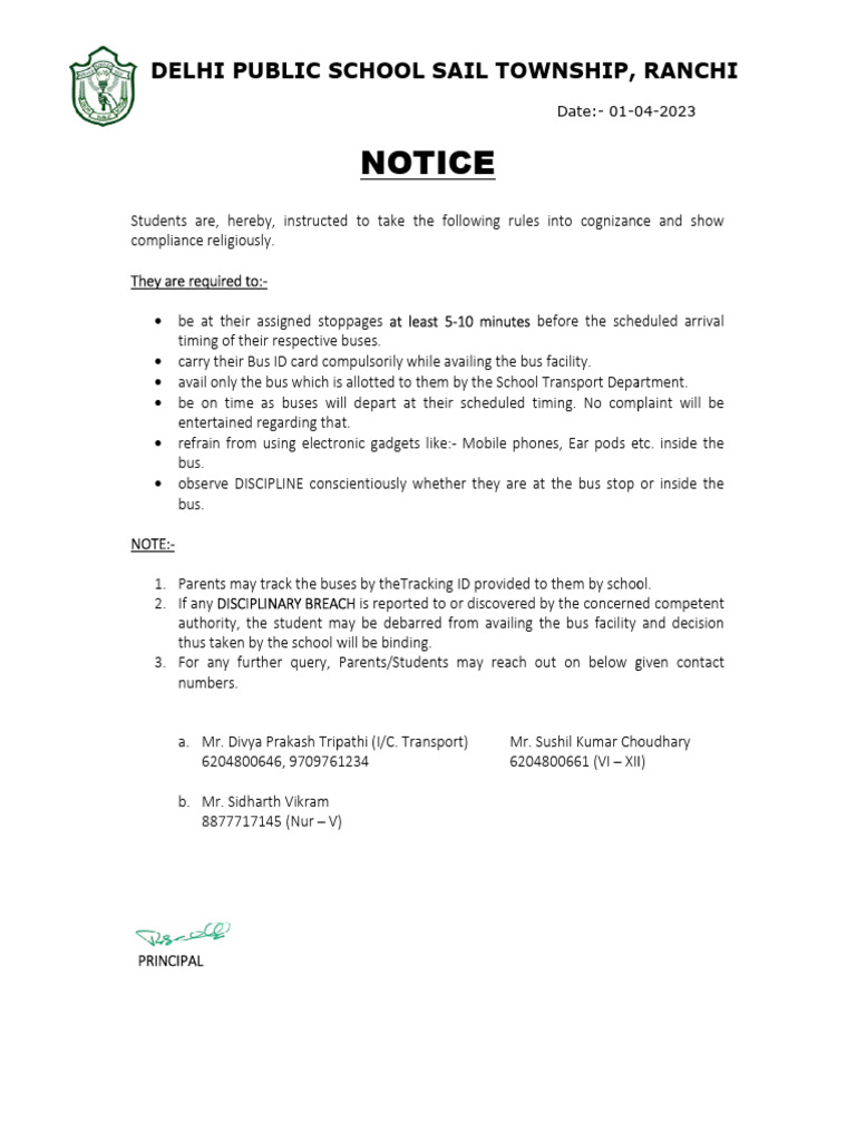Vi - Xii Bus Route Chart For Session 2023-24 | PDF | Commercial ...