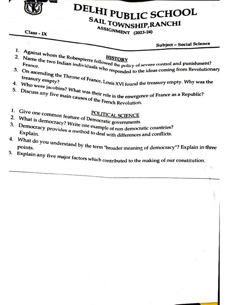 Summer Assignment Class 9 | PDF