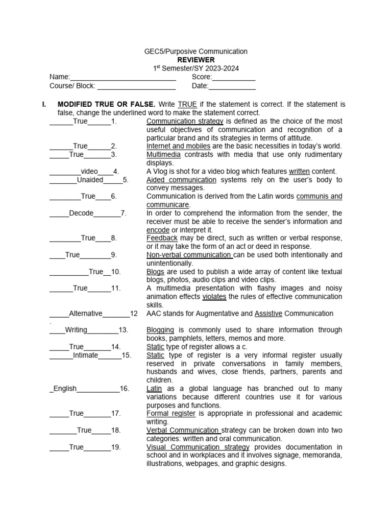 GEC5 Midterm Reviewer | PDF | Communication | Information