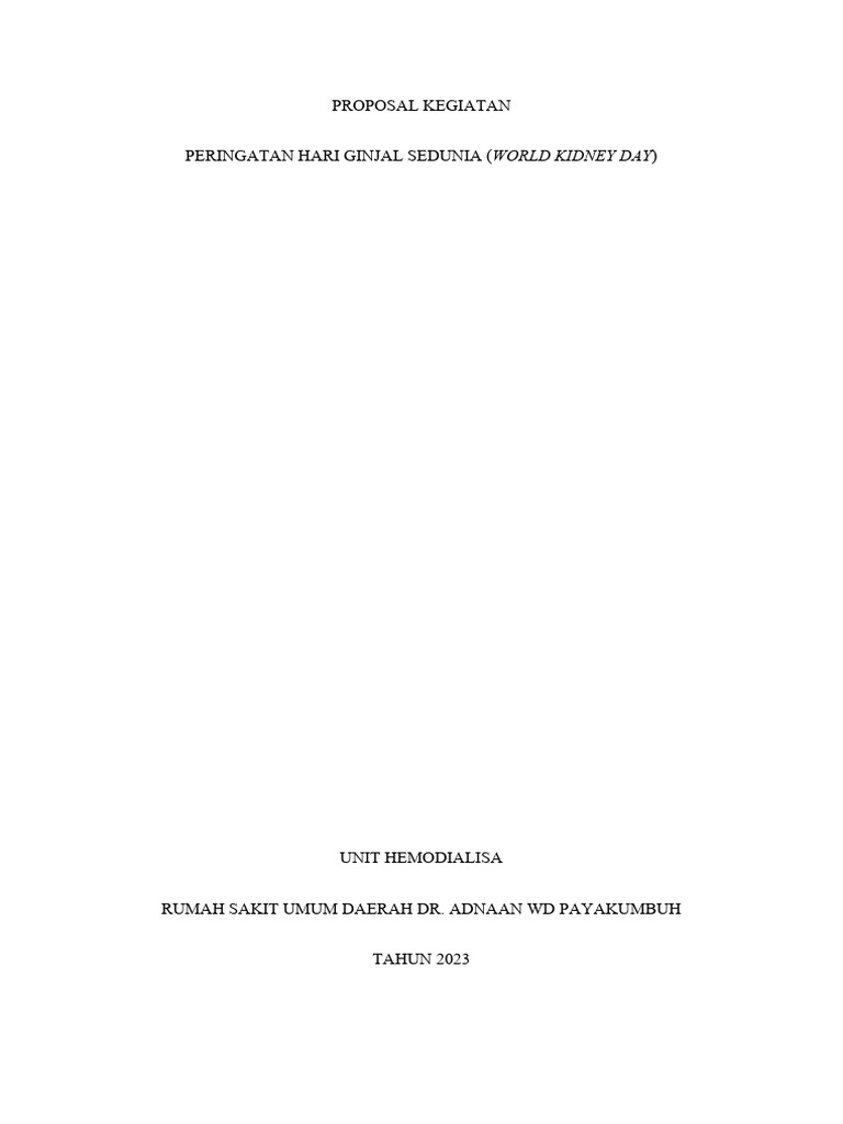PROPOSAL KEGIATAN WKD | PDF
