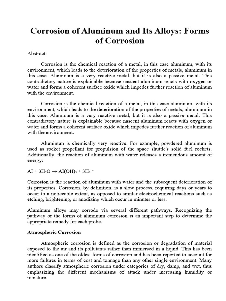 Aluminum Corrosion Types Explained | PDF | Corrosion | Aluminium