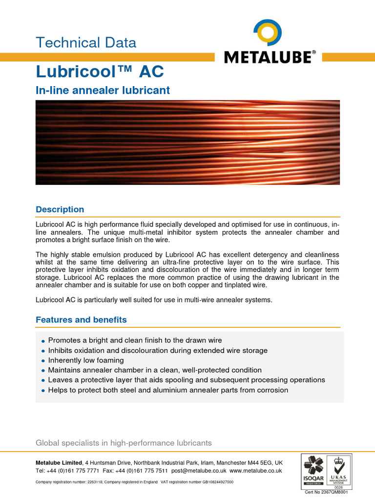 Lubricool Ac | PDF | Wire | Water