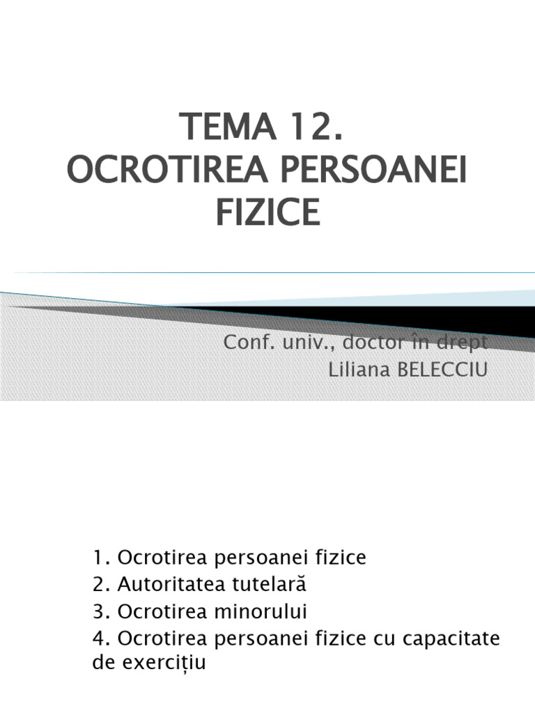 TEMA 12. Ocrotirea Persoanei Fizice | PDF
