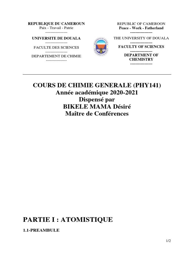 COURS MAGISTRAL Def 05 | PDF | Noyau atomique | Orbitale moléculaire