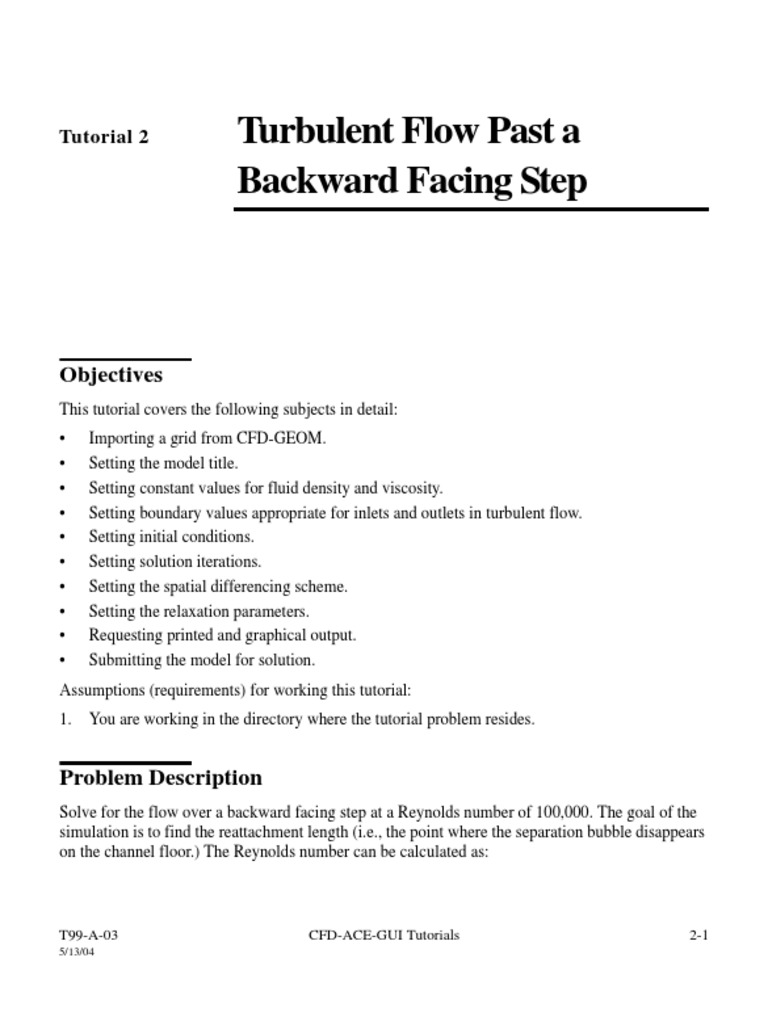 Ace Tut 02 Turbulent Backstep | PDF | Turbulence | Fluid Dynamics