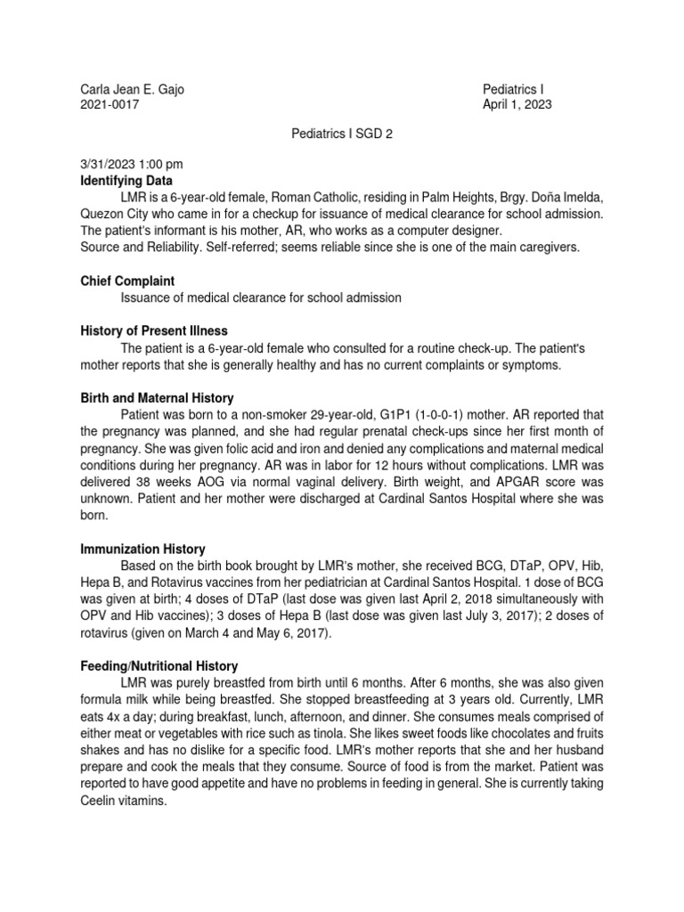 Pedia 1 SGD | PDF | Thorax | Breastfeeding