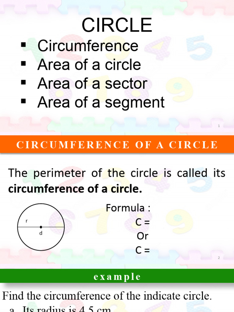 Area and Circumference of Circle | PDF | Area | Circle