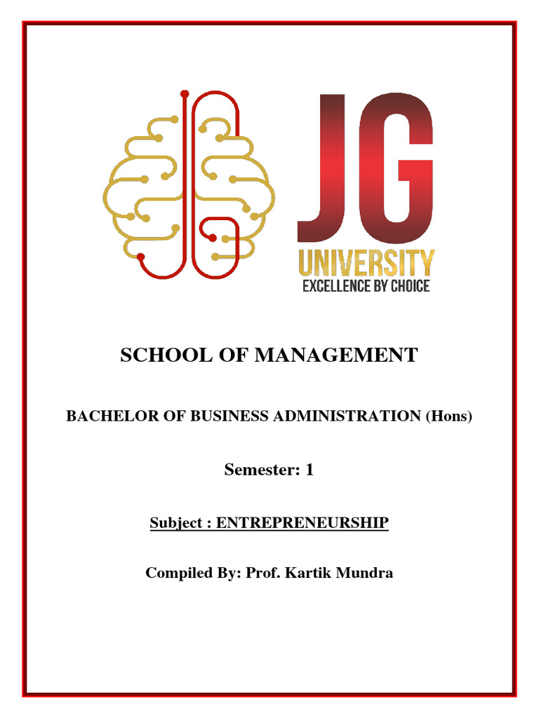 Unit 3 Enterpreneurship | PDF | Entrepreneurship | Economics