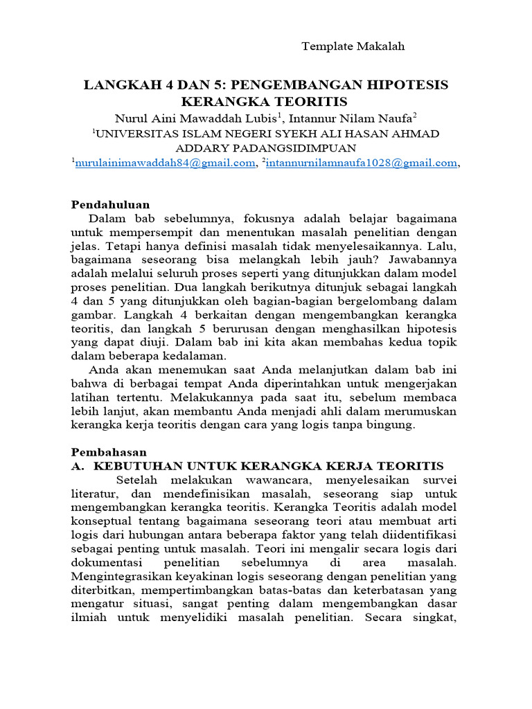 Pengembangan Hipotesis Kerangka Teoritis Pdf