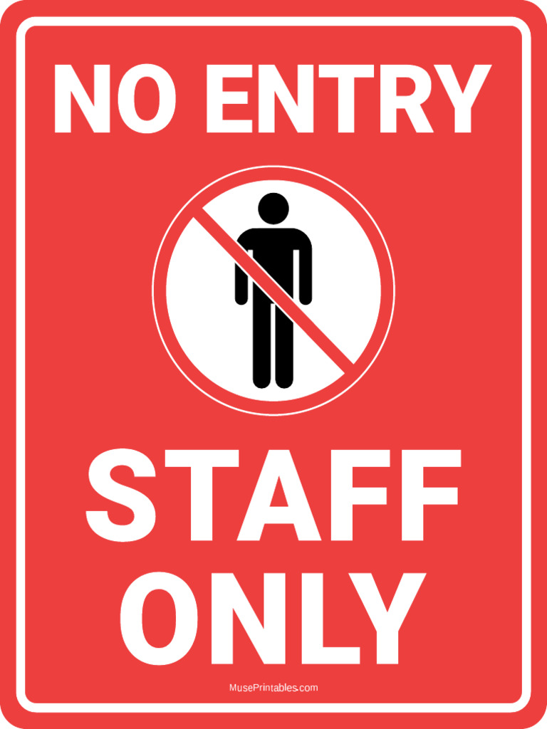 No Entry Staff Only Sign Watermarked | PDF