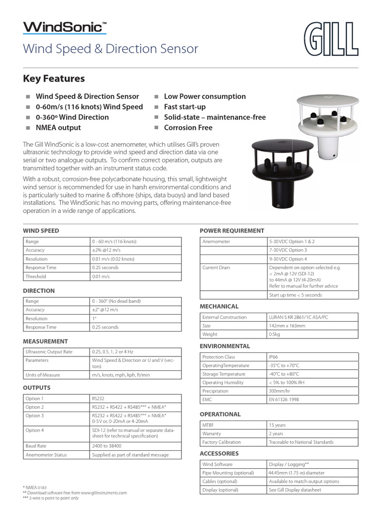 WindSonic 1405 027 Iss 8 | PDF | Wind Speed | Applied And ...