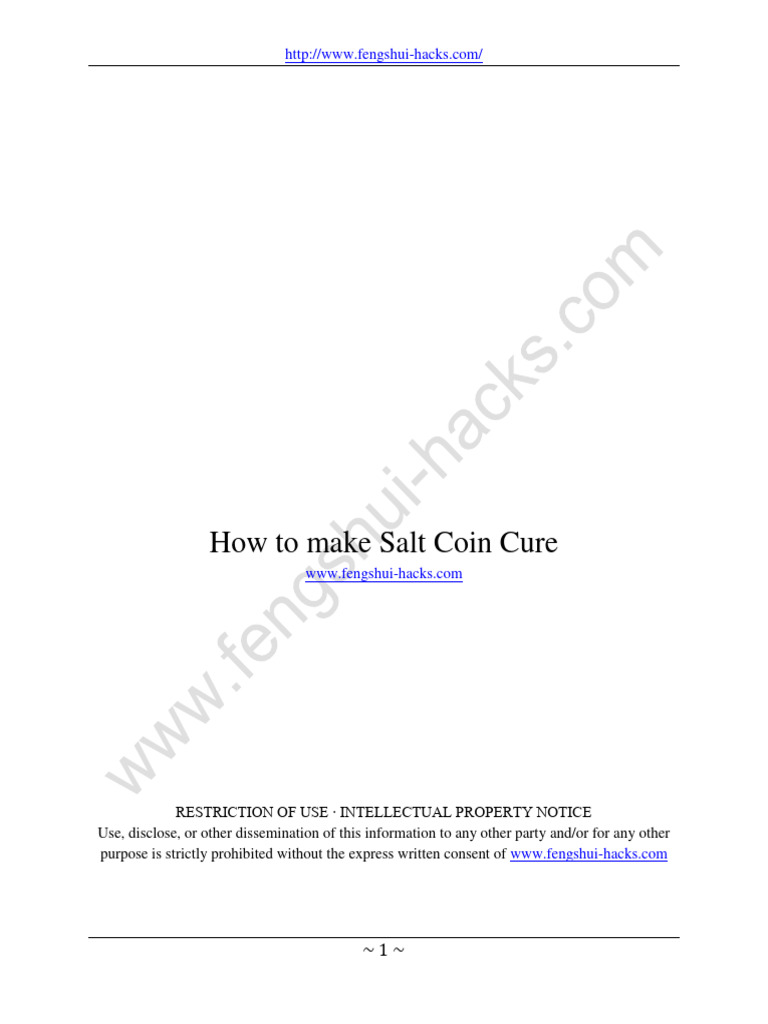 How To Make Salt Coin Cure | PDF | Cooking, Food & Wine