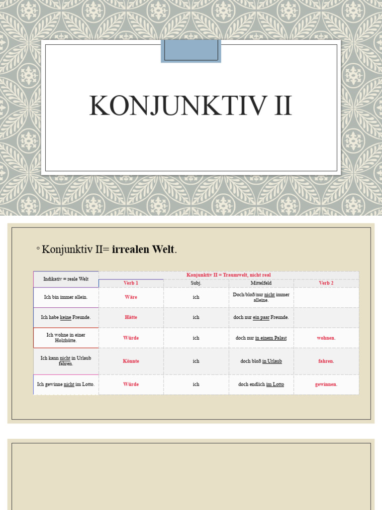 Konjunktiv 2 | PDF