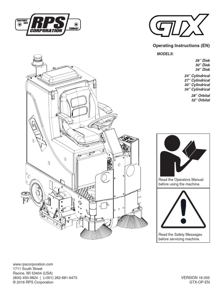 Factory Cat 34-D Gtx-Op-En Service Manual | PDF | Switch | Battery Charger