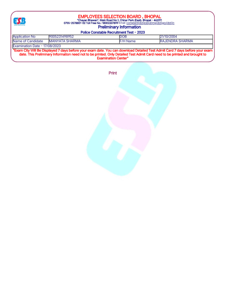 Employees Selection Board | PDF