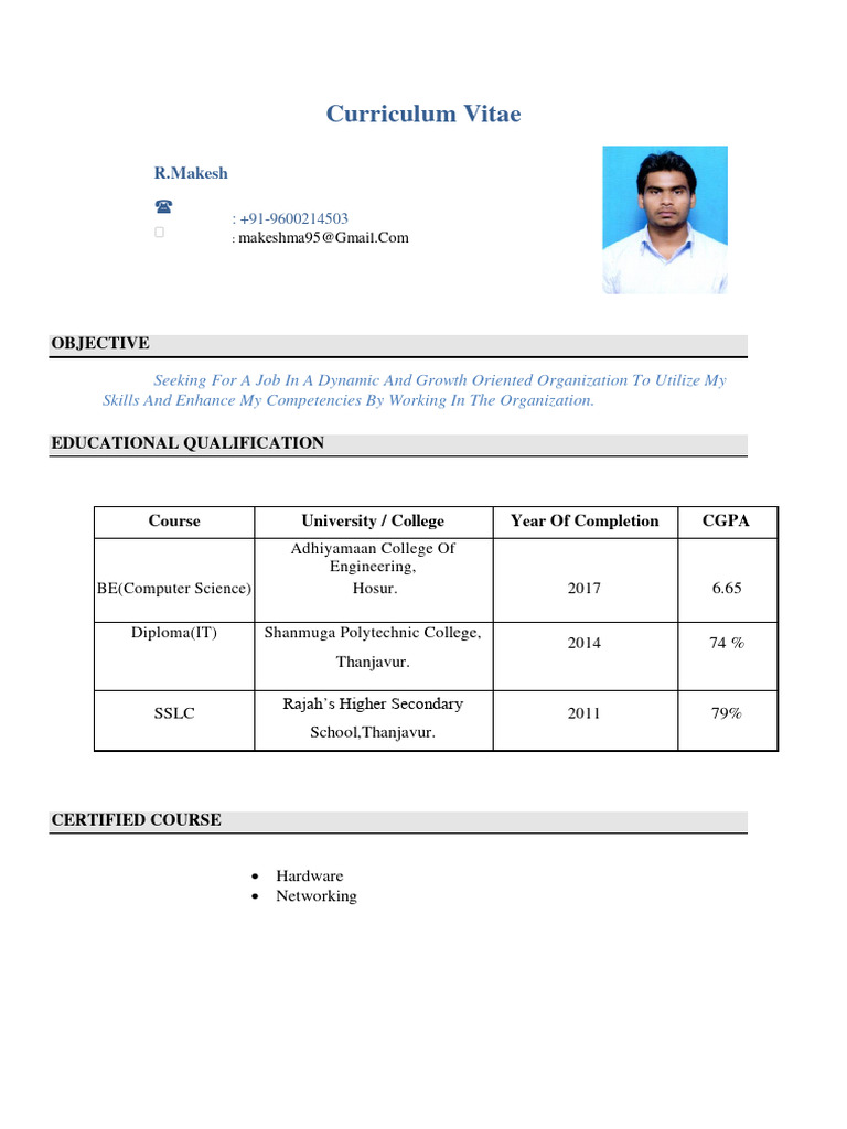 Makesh1 Resume | PDF | Microsoft Windows | Computer Architecture