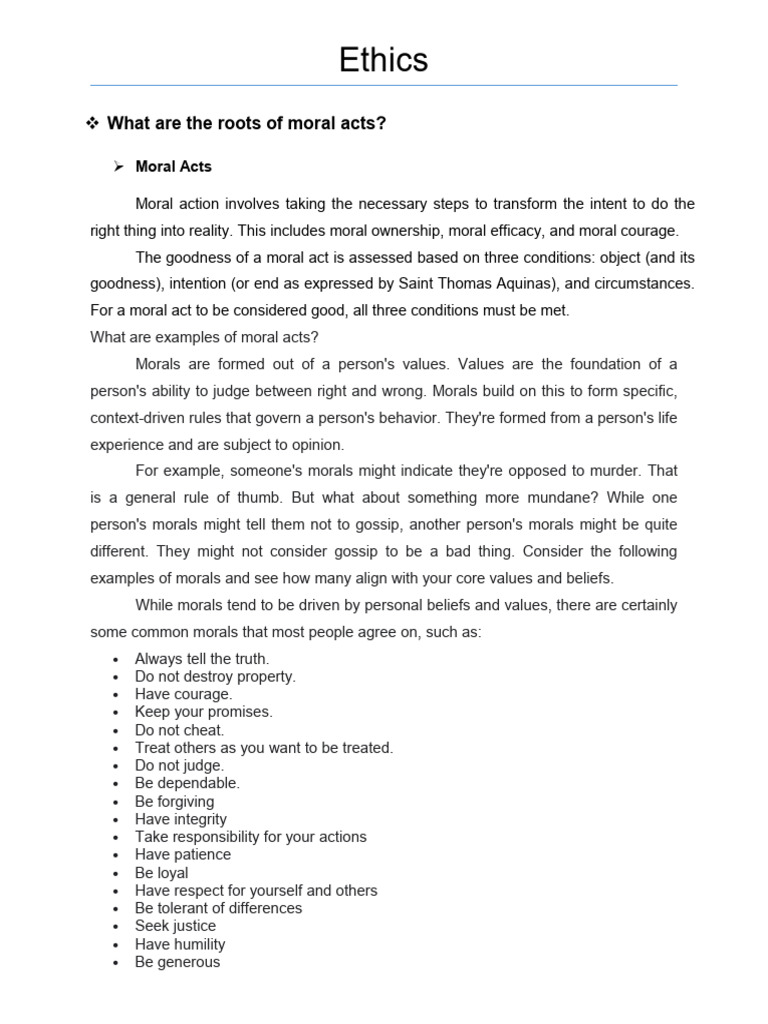Understanding Moral Acts and Character | PDF | Socrates | Reason