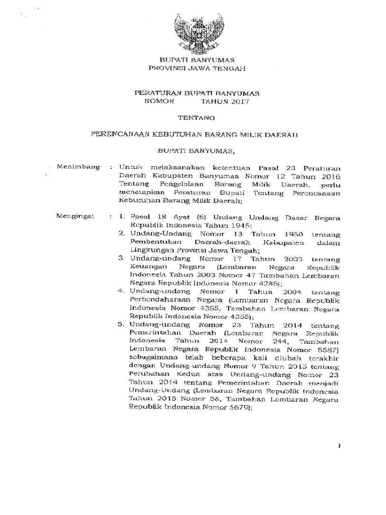 Draft Rencana Kebutuhan Barang Milik Daerah (RKBMD) | PDF