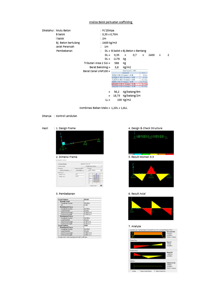 Analisis Lendutan Balok Scaffolding | PDF