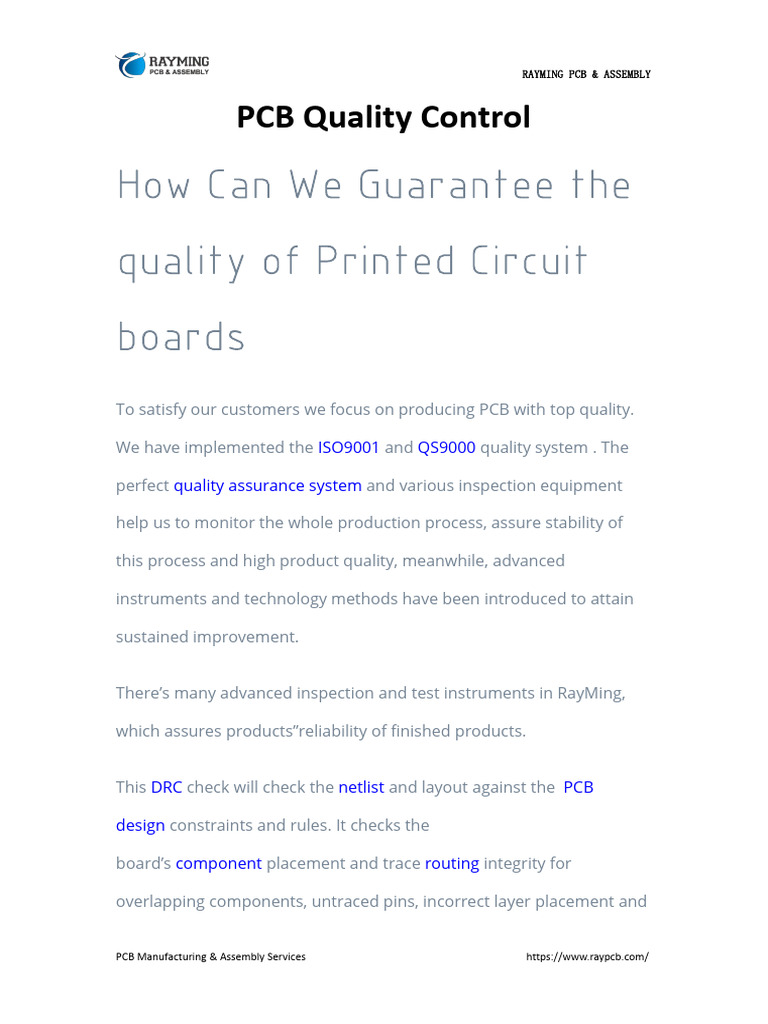 PCB Quality Control | PDF | Printed Circuit Board | Electrical Engineering