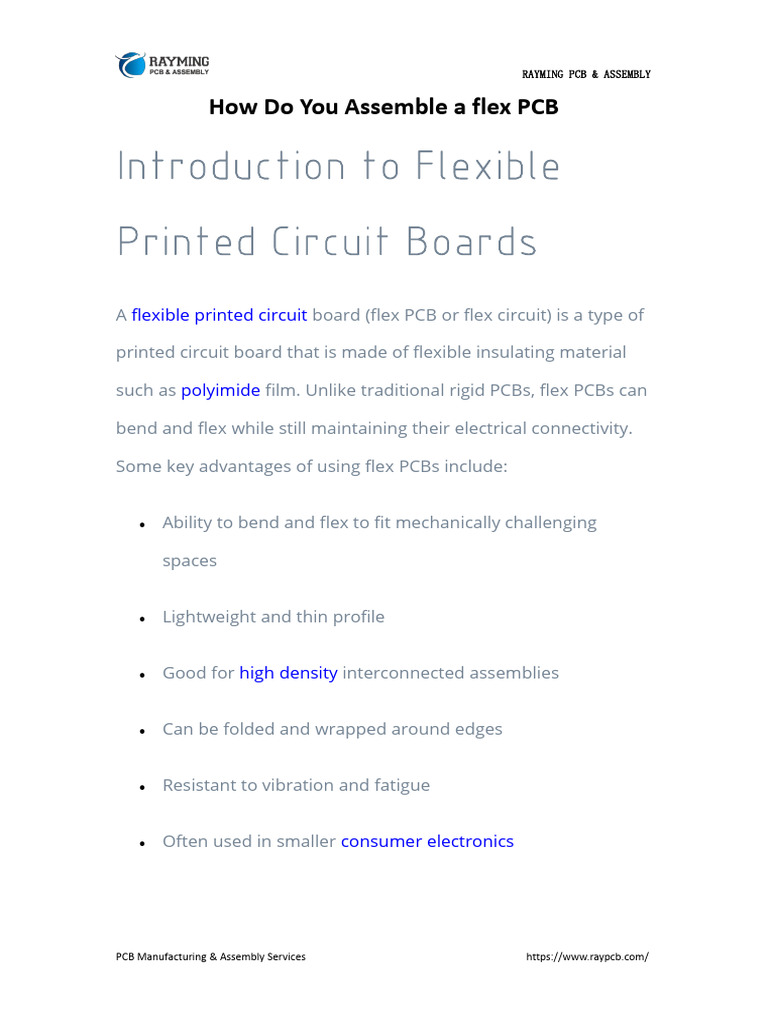 How Do You Assemble A Flex PCB | PDF | Printed Circuit Board | Soldering