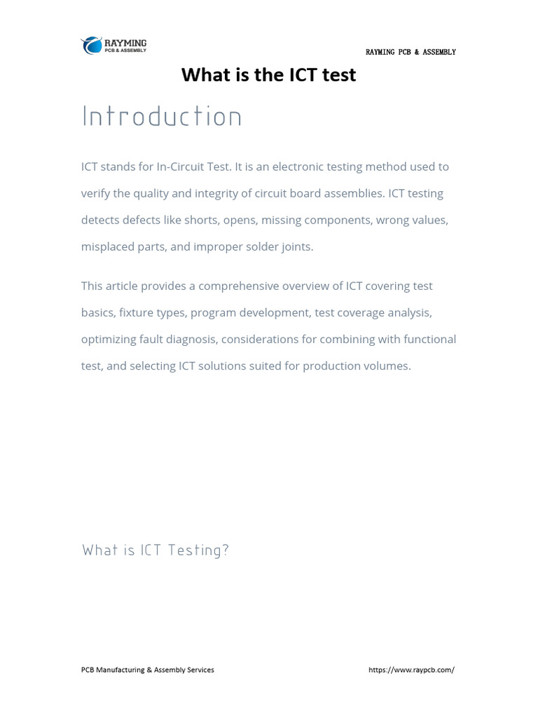 What Is The ICT Test | PDF | Printed Circuit Board | Physical Sciences