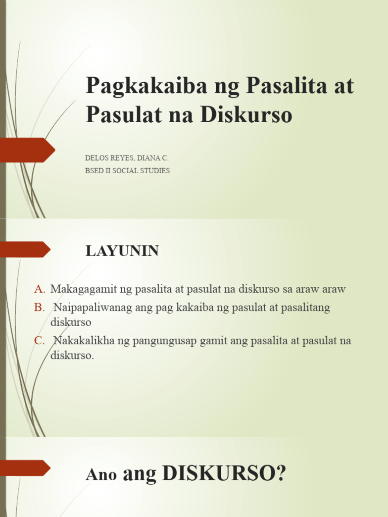 Pagkakaiba NG Pasalita at Pasulat Na Diskurso | PDF