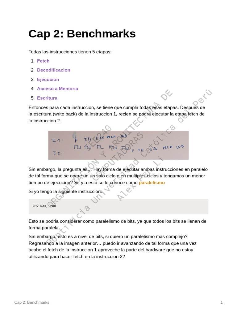 Cap 2 Benchmarks | PDF | Unidad Central de procesamiento | Ciencias de la Computación