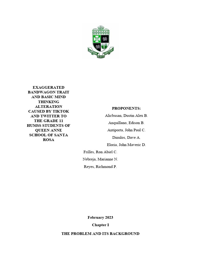 Exaggerated Bandwagon Trait and Mental Thinking Alteration Caused by ...