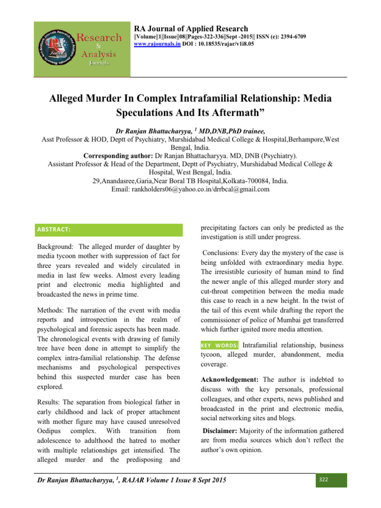 Sheena Bohra | PDF | Mental Disorder | Forensic Science