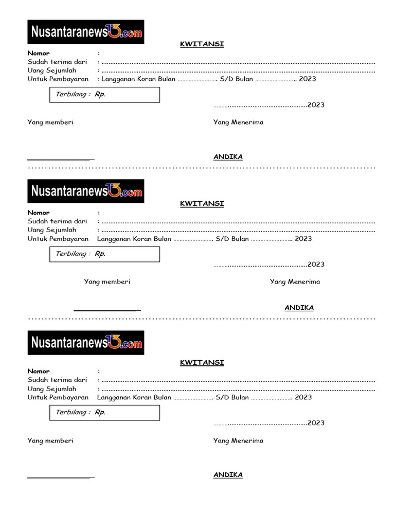 Kwitansi (1) Nusantara News | PDF