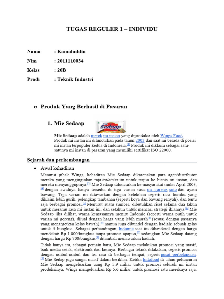 Produk Yang Berhasil Di Pasaran | PDF