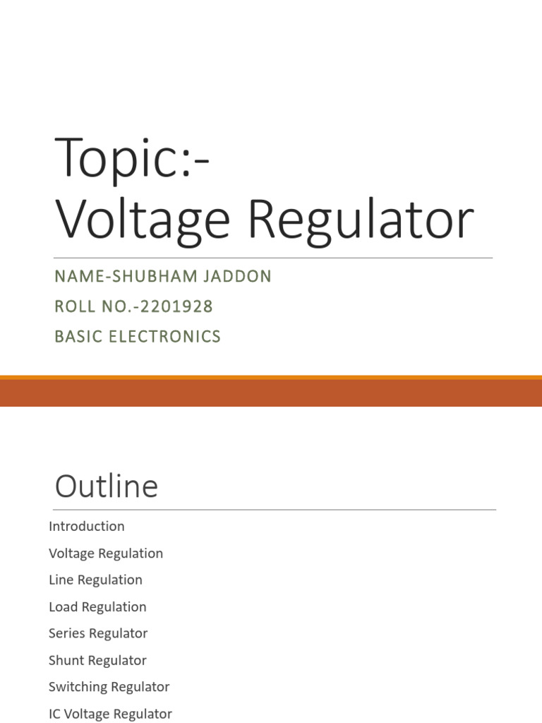 Topic - Voltage Regulator | PDF | Rectifier | Power Supply