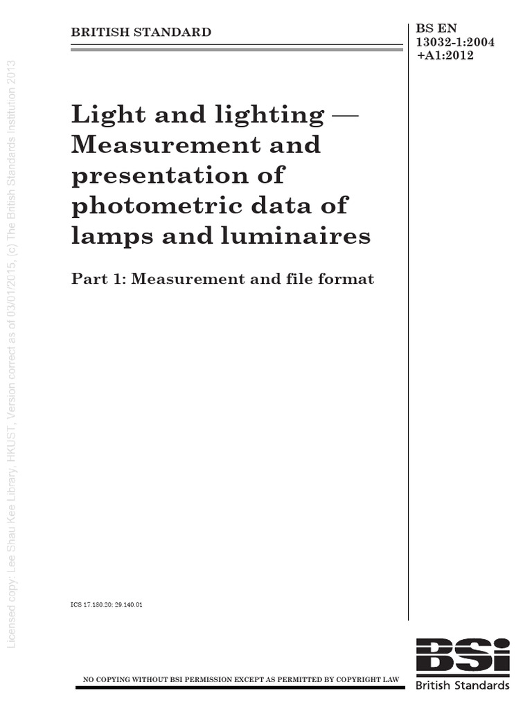 Photometric Data Standards for Lighting | PDF | Architectural Elements ...