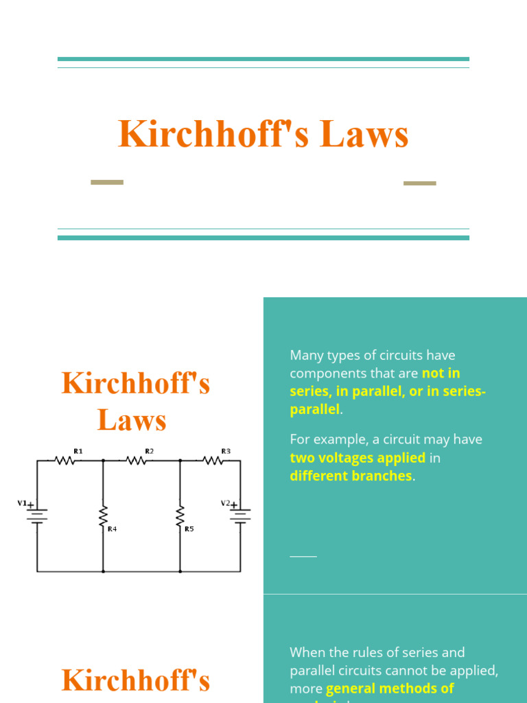 Kirchhoff 'S Laws | PDF | Voltage | Series And Parallel Circuits