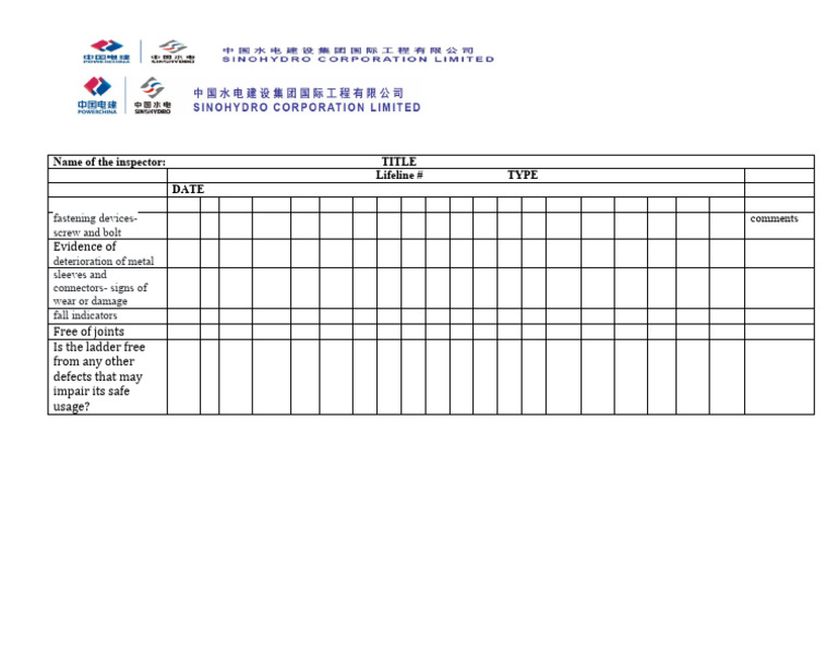 Hep Lifeline Inspection Checklist | PDF Hep Lifeline Inspection Checklist | PDF