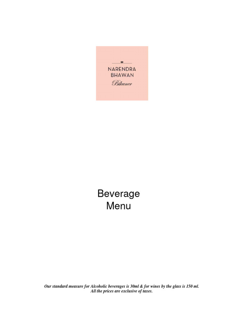 Food & Beverage Menu | PDF