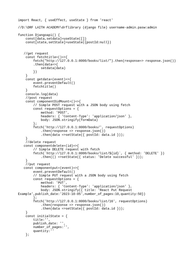 Django Api React | PDF | Information Technology | Data Management Django Api React | PDF | Information Technology | Data Management