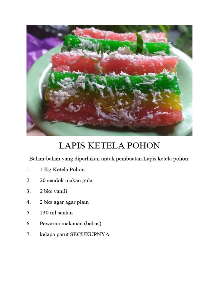 Resep Lapis Ketela dan Getuk Lindri | PDF