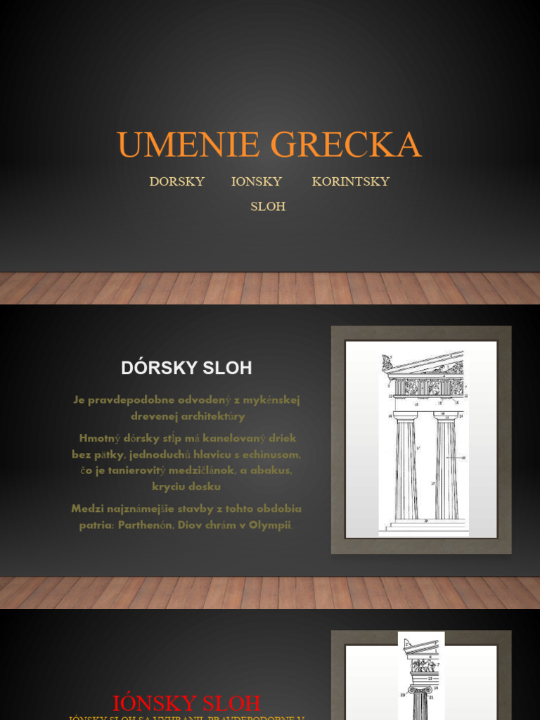 Umenie Grecka: Dorsky Ionsky Korintsky Sloh | PDF