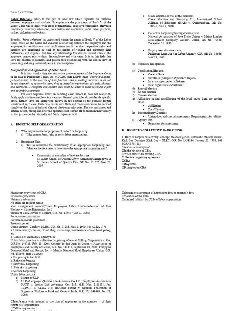 Labor Law 2 - My Personal Notes | Download Free PDF | Labour Law ...