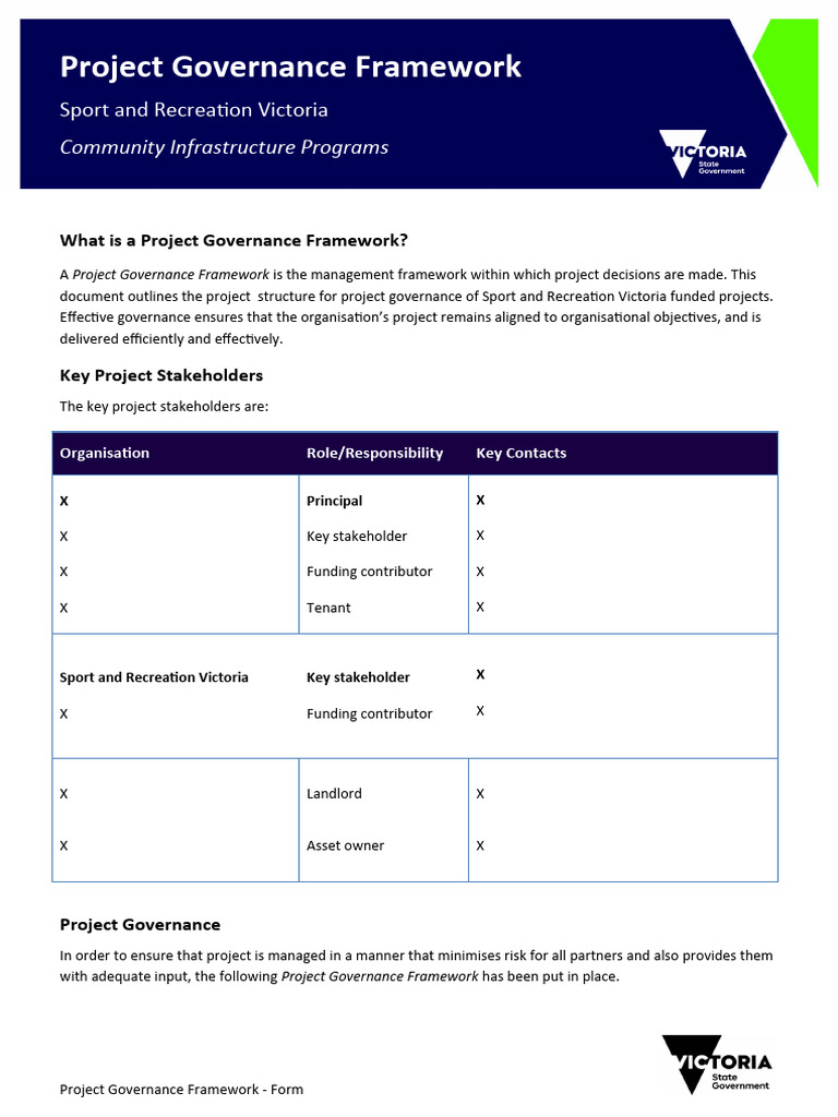 SRV Project Governance Framework | PDF | Governance | Procurement