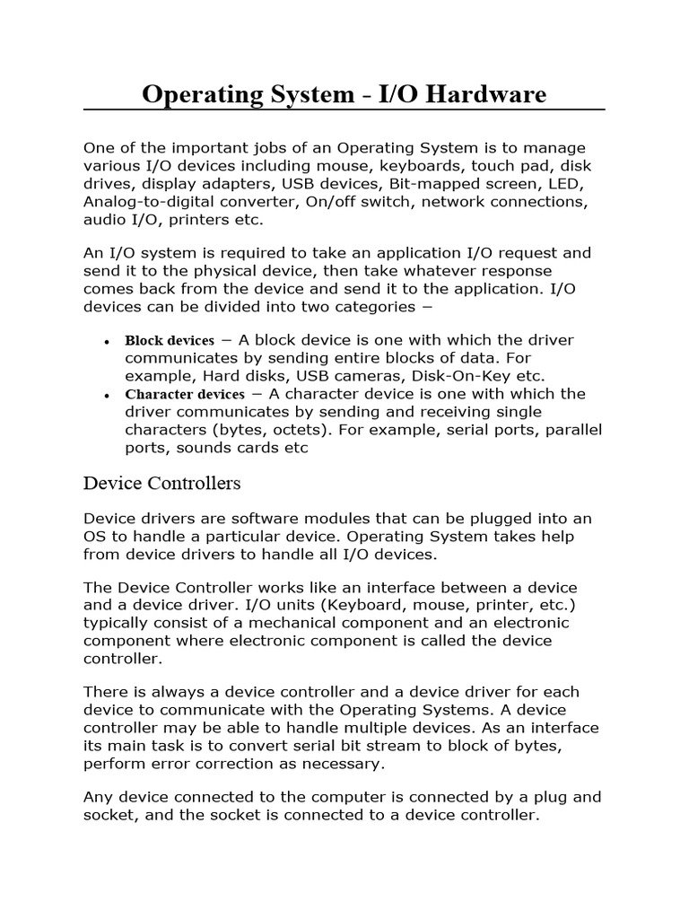Input Output Hardware | Download Free PDF | Input/Output | Computer Data Storage