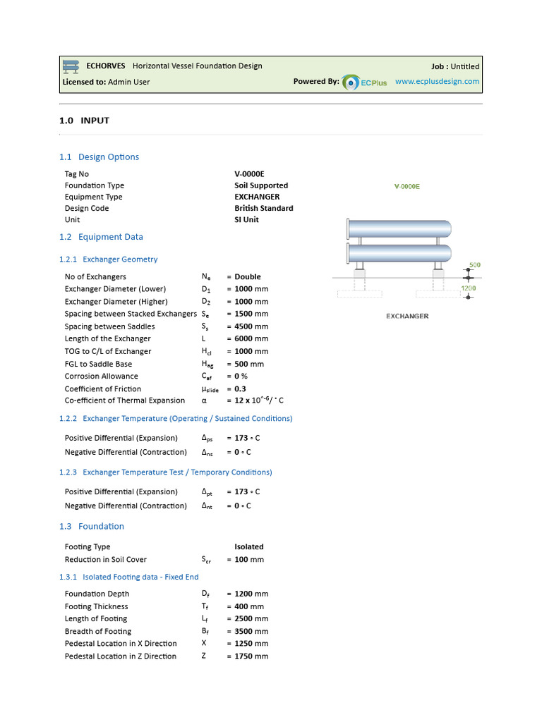 Horizontal Vessel Foundation Design Foun | PDF | Bending | Mechanical ...