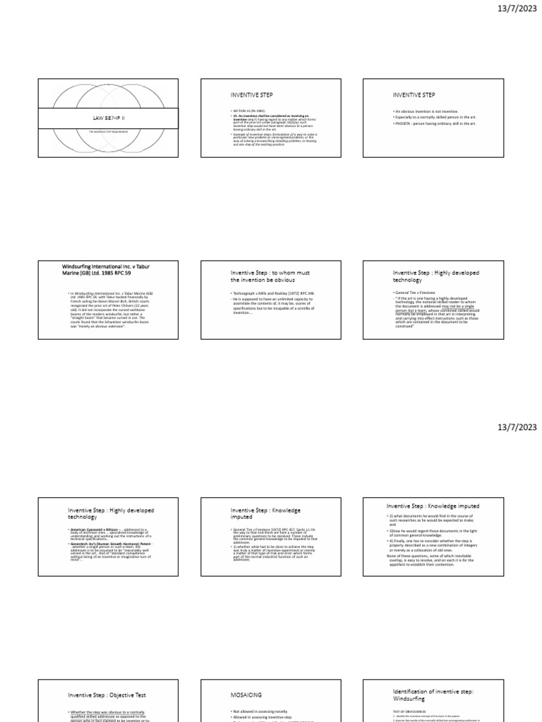 Inventive Step | PDF | Glossary Of Patent Law Terms | Invention